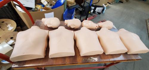 Lot of 5 CPR Dummy Bodies and 4 heads.