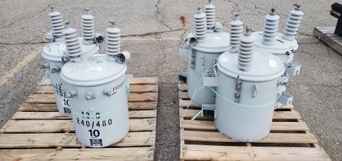 Lot of 5 10KVA, 240/480V Transformers
