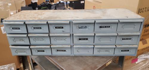 18 Drawer Parts Cabinet with parts
