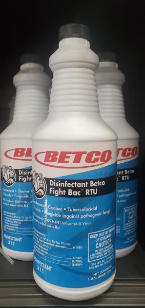 10 Bottles of Betco Disinfectant. 1 Qt each.