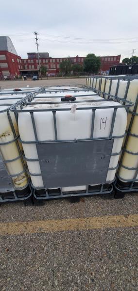 USED 275 Gallon IBC Tote / Fluid Container 14- Previously Contained NON ...
