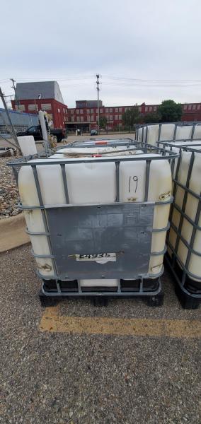 USED 275 Gallon IBC Tote / Fluid Container 19- Previously Contained NON ...