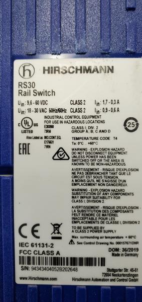 Lot of 10 Hirschman Automation Rail Switches- RS20 and RS30