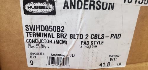 Lot of 72 New Hubbell Pad Style Terminal Lug,