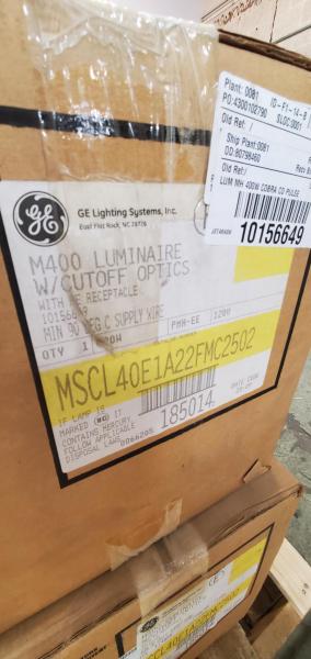 Lot of 2 GE M400 Luminaire W/Cutoff Optics-