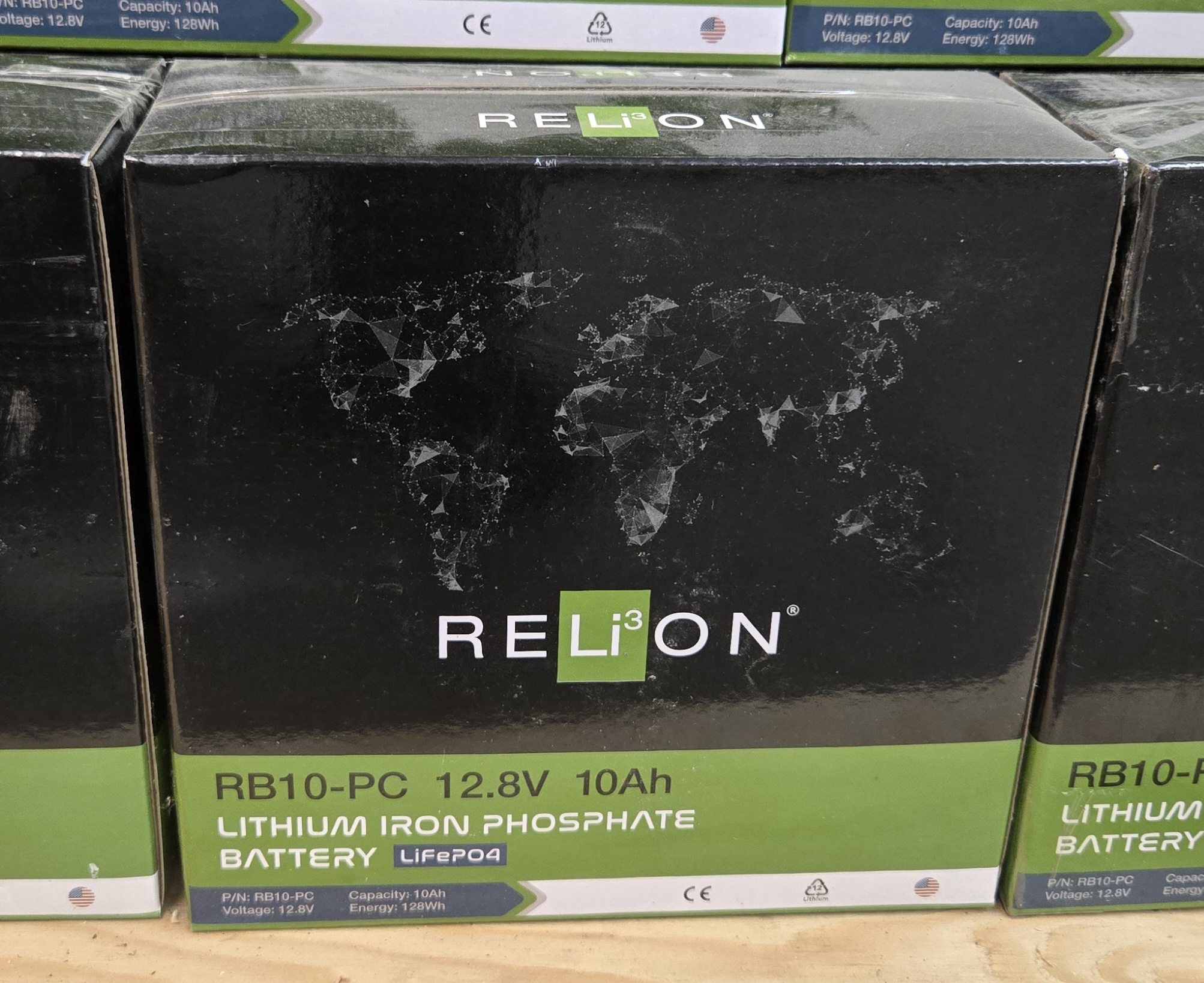 Lot of 110 new RELiON RB10-PC 12.8V 10Ah LiFePO4 lithium batteries ...
