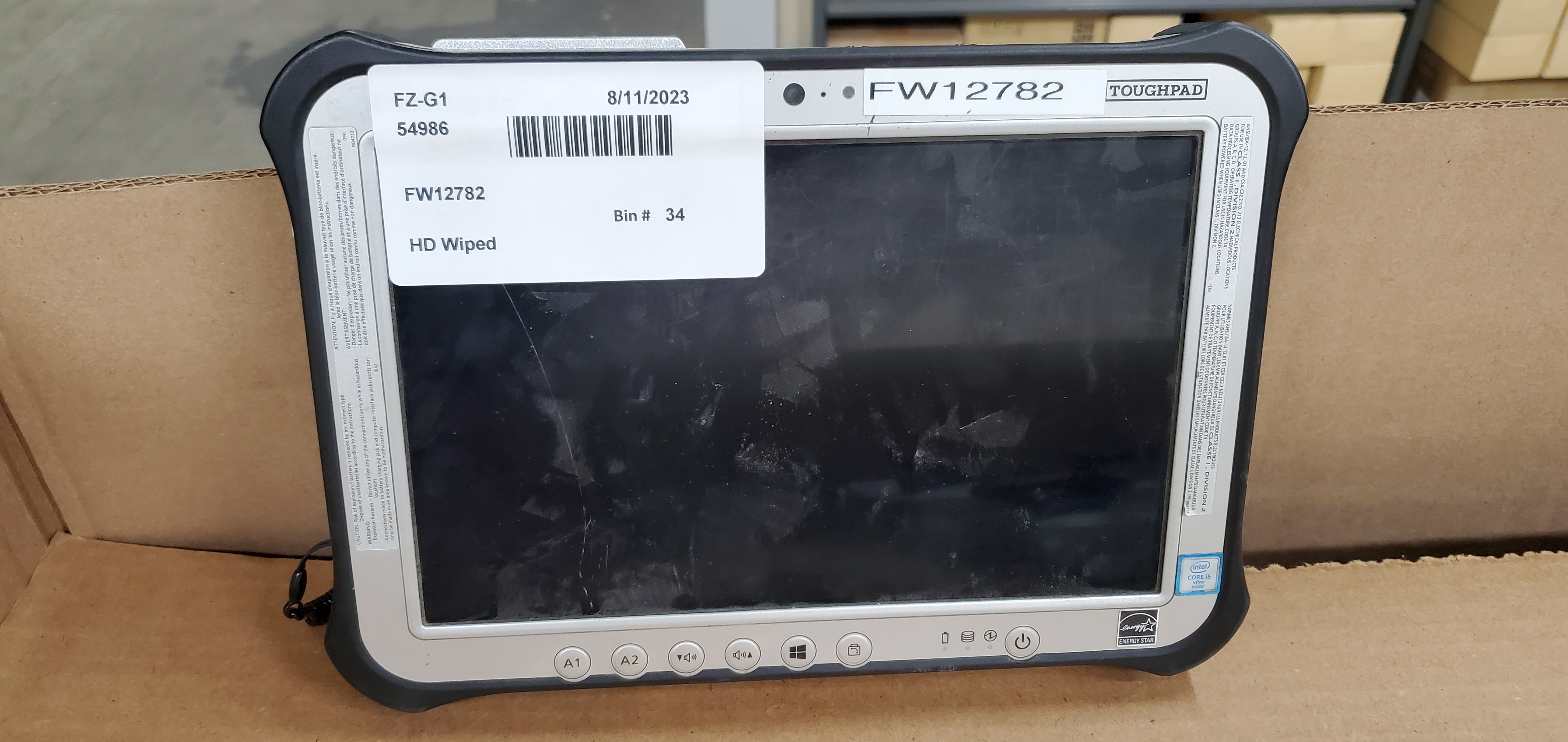 Lot of 18 Used Panasonic FZ-G1 Toughpad Ruggedized Tablet.